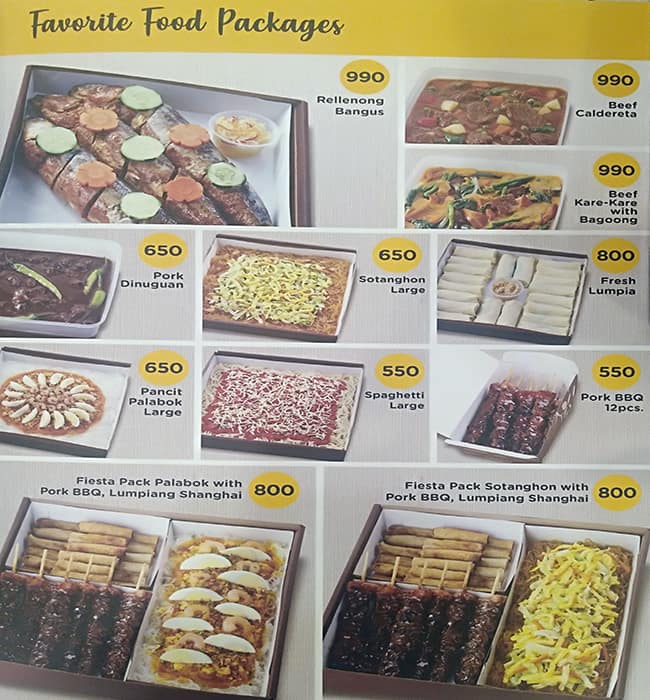 Menu at Goldilocks Bakeshop Inc.- Cakeplant fast food, Mandaluyong