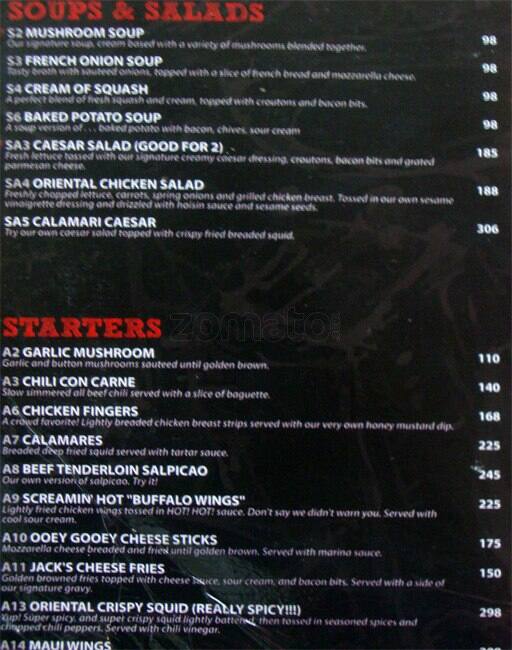 Menu at Jack's Loft Dessert Bar, Quezon City, 1103 Quezon City