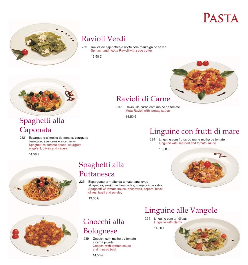 Menu em Fiorella - Italian Restaurant, Lisboa