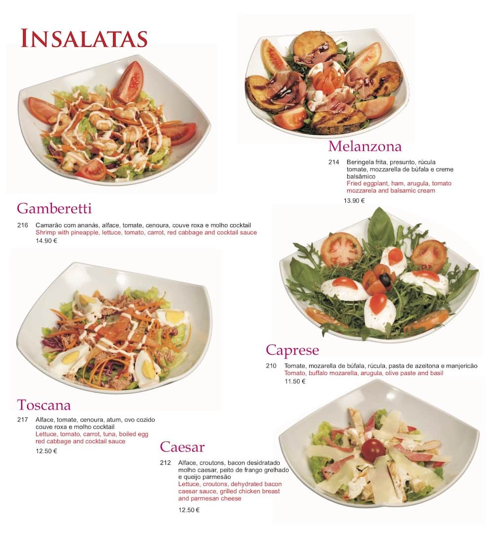 Menu em Fiorella - Italian Restaurant, Lisboa