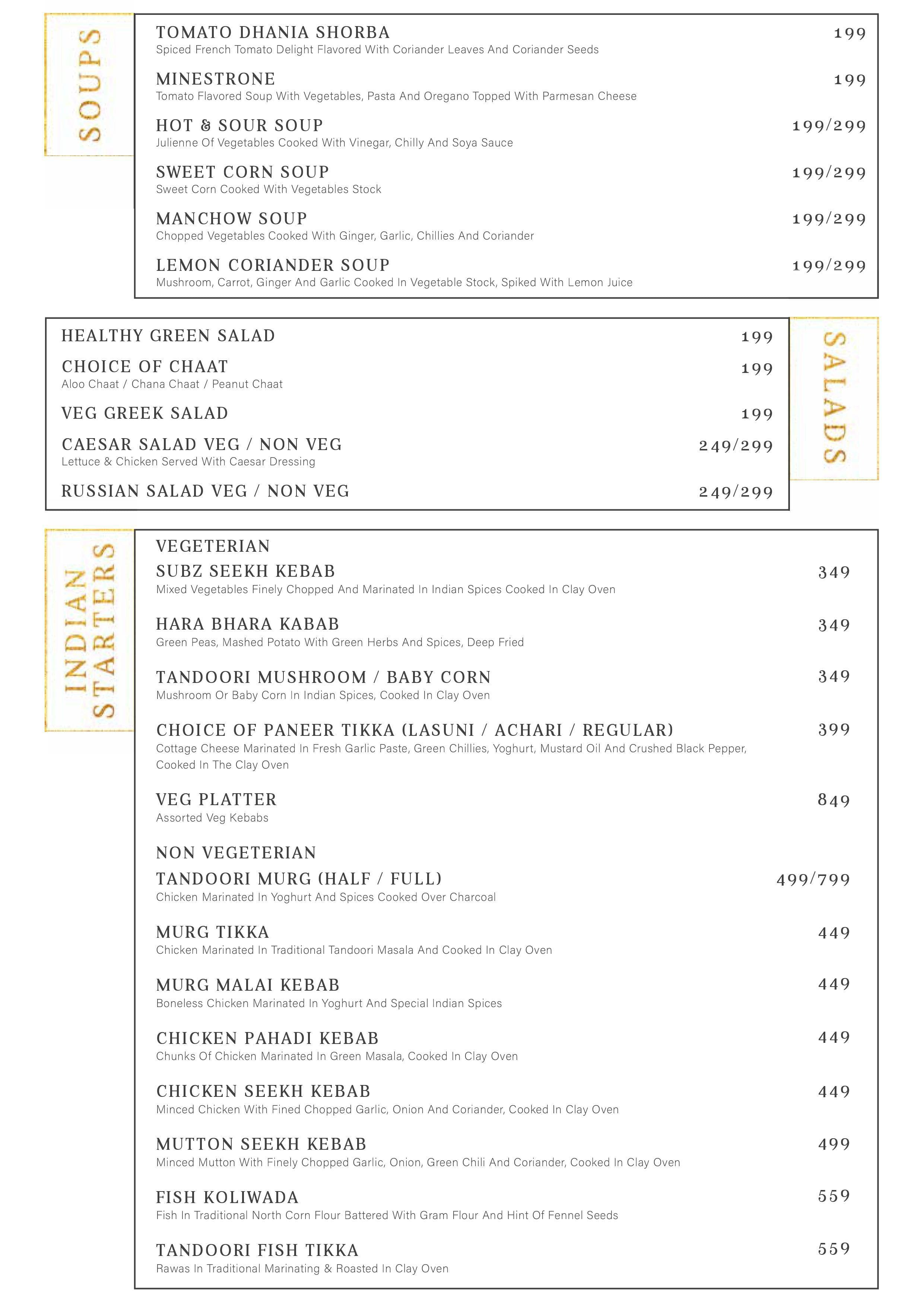 Menu at ASTER - MULTI-CUISINE RESTAURANT, Nashik