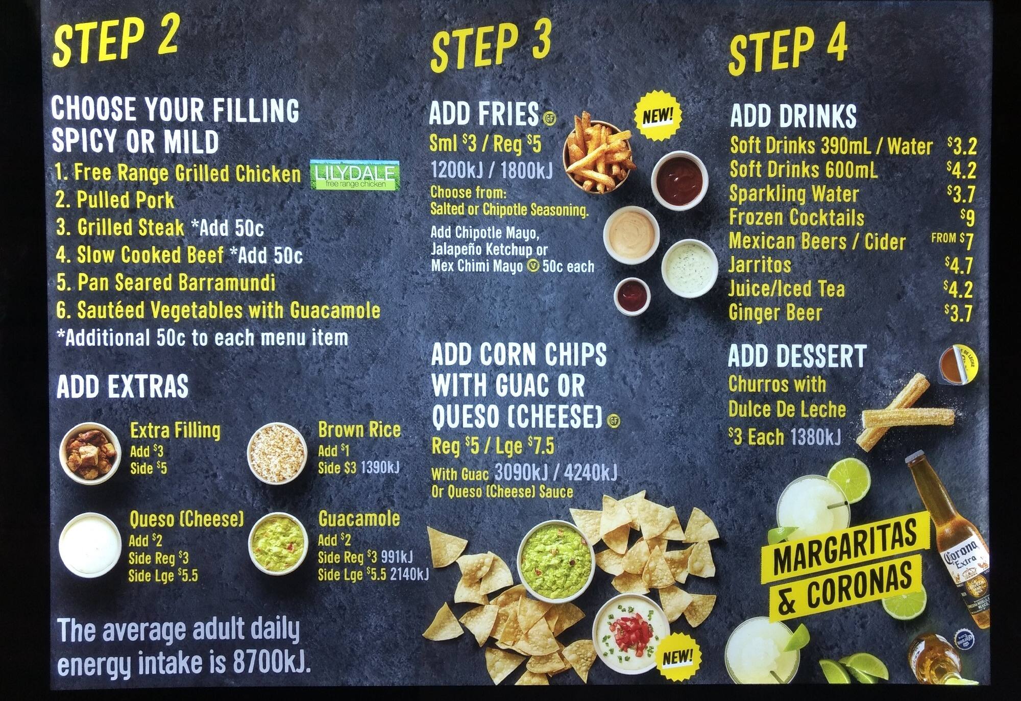 Menu at Guzman Y Gomez restaurant, Wetherill Park, Greenway Plaza 12B ...