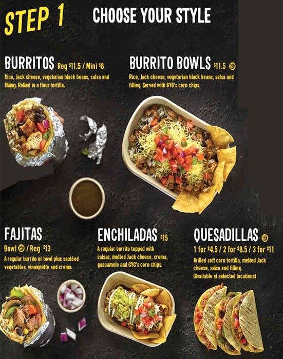 Menu at Guzman Y Gomez restaurant, Wetherill Park, 1183-1187 The Horsley Dr