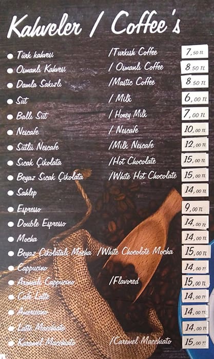Menu at Medcezir Hungry Ghost Plus, Istanbul