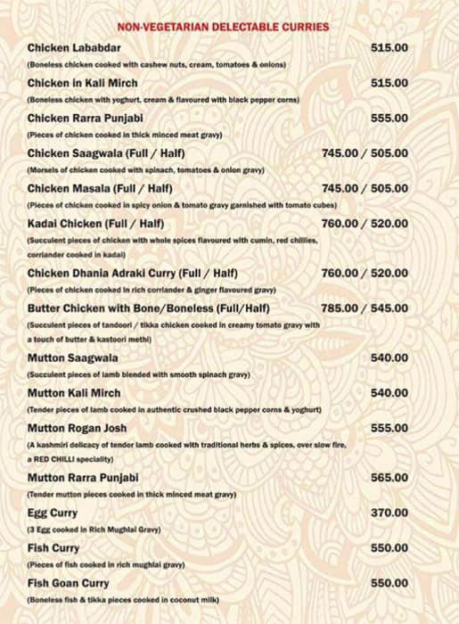 Menu at The Mellow Garden, Gurugram