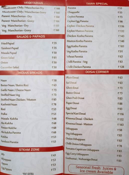 Menu at Anjappar chettinad Restaurant, Salem