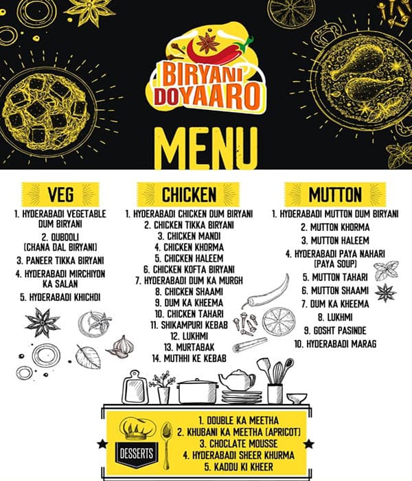 Menu of Biryani Do Yaaro, Mahakali, Mumbai