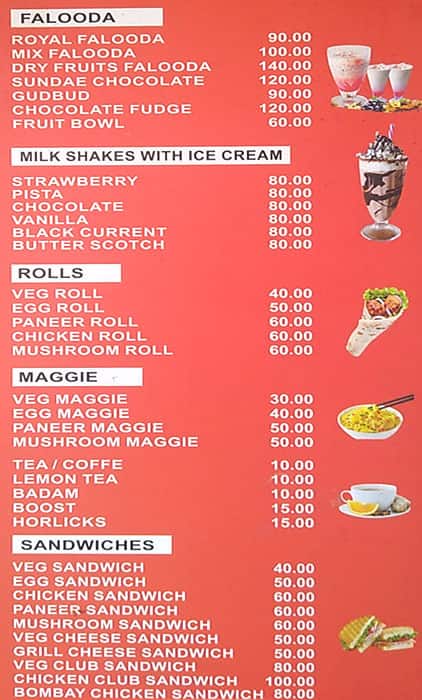 Menu of Juice Park, Kadubeesanahalli, Bangalore
