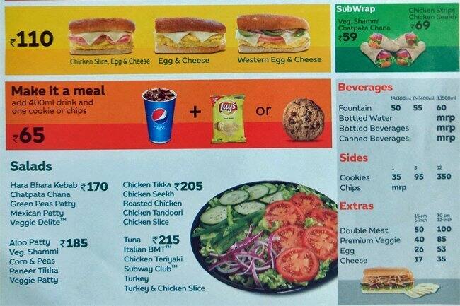 Subway Menu, Menu for Subway, Old Panvel, Navi Mumbai - Zomato