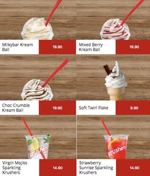 Menu at KFC restaurant, Randburg, Tokai Centre