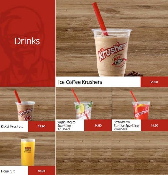 Menu at KFC restaurant, Randburg, Tokai Centre