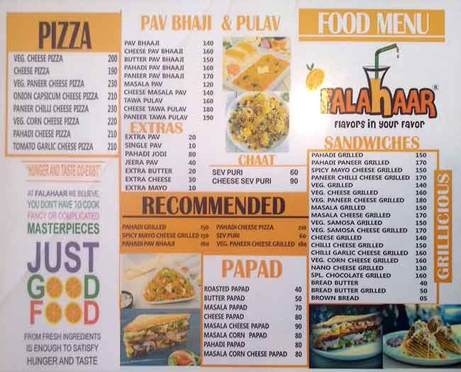 Falahaar Menu, Menu for Falahaar, FC Road, Pune - Zomato