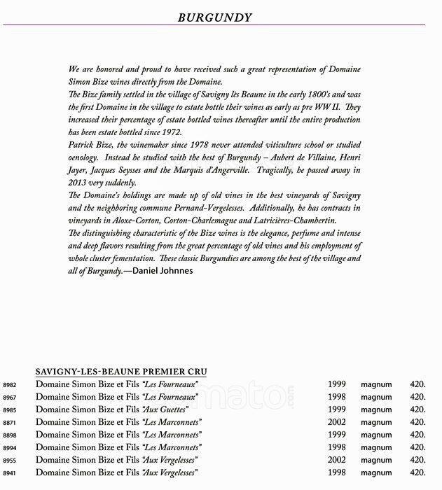 Menu at Daniel restaurant, West New York, 60 E 65th St