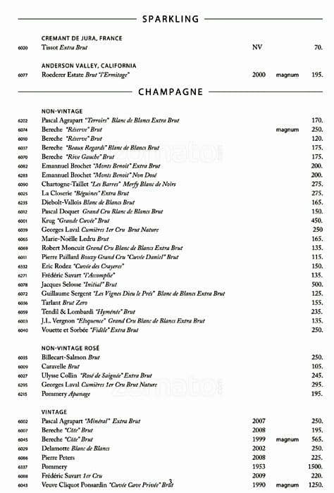 Menu at Daniel restaurant, West New York, 60 E 65th St