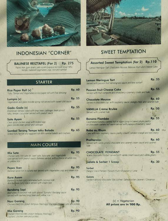 Terracotta Menu, Menu for Terracotta, Ubud, Bali - Zomato Indonesia