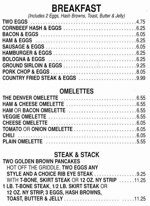 Menu at Johnnie's Grill steakhouse, Melrose Park, W Lake St