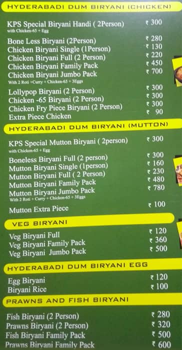 Menu at Al - Arabian Mandi & Restaurant KPS, Hyderabad