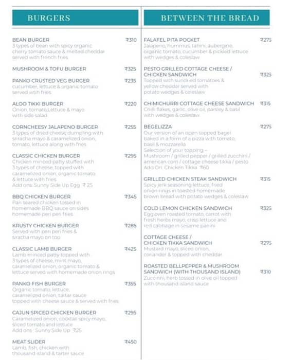 Menu at Dilly Dally Cafe, Mumbai, shop no 2/3