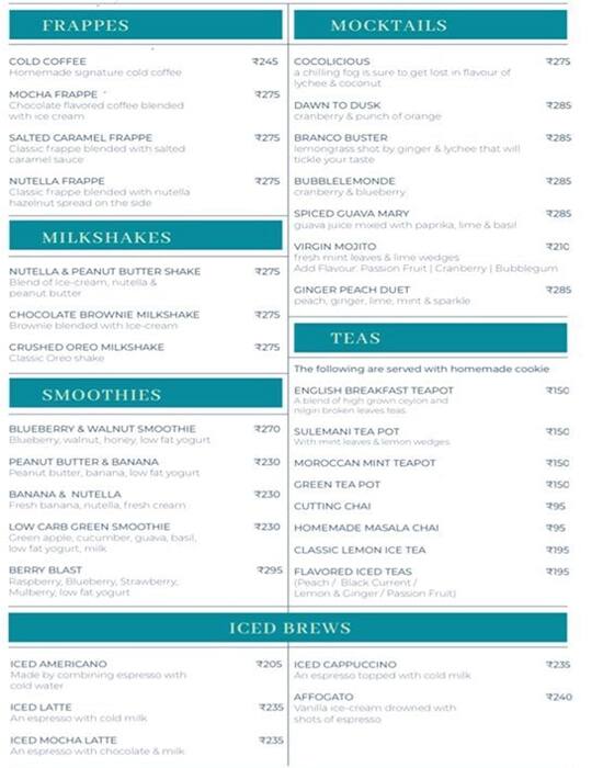 Menu at Dilly Dally Cafe, Mumbai, shop no 2/3