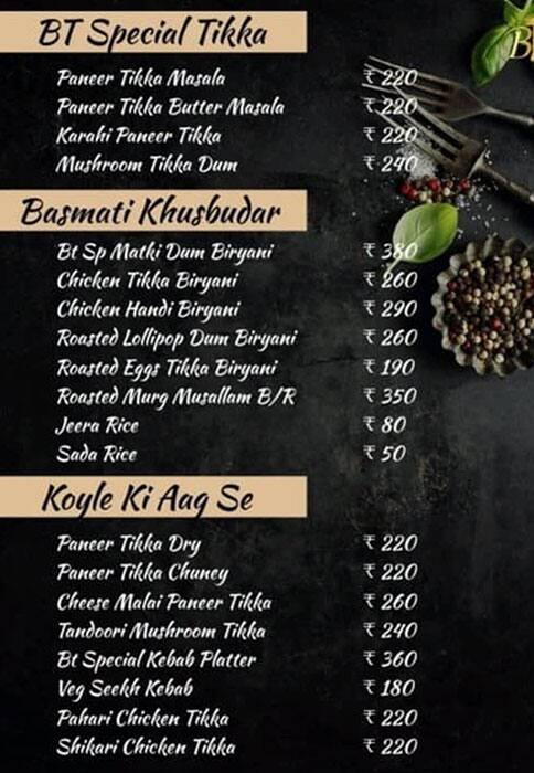 Menu of Bharat Tandoor, Sri Krishnapuri, Patna