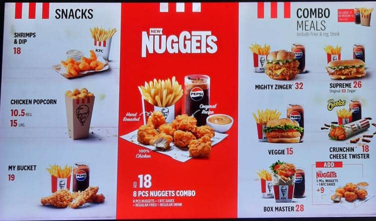 Kfc Menu Uae KFC Launches 9 Combo Menu Special Miri City Sharing