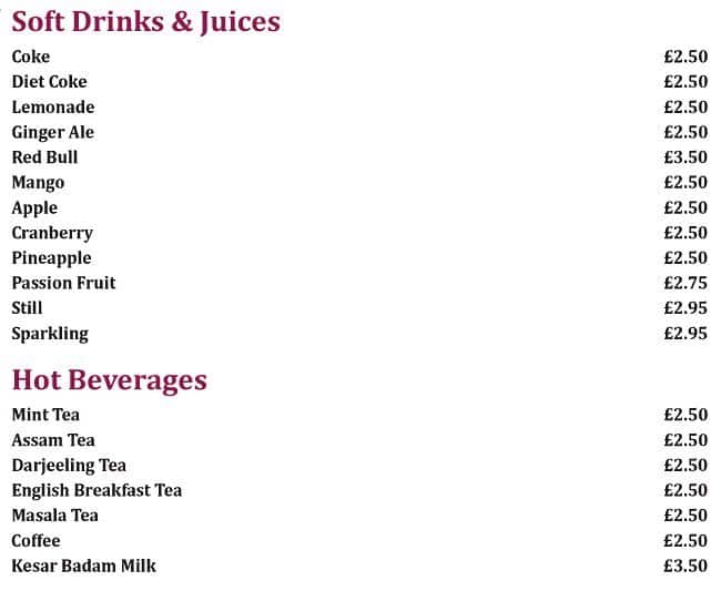 Menu at Mantra Lounge restaurant, Hounslow, 253 Bath Rd