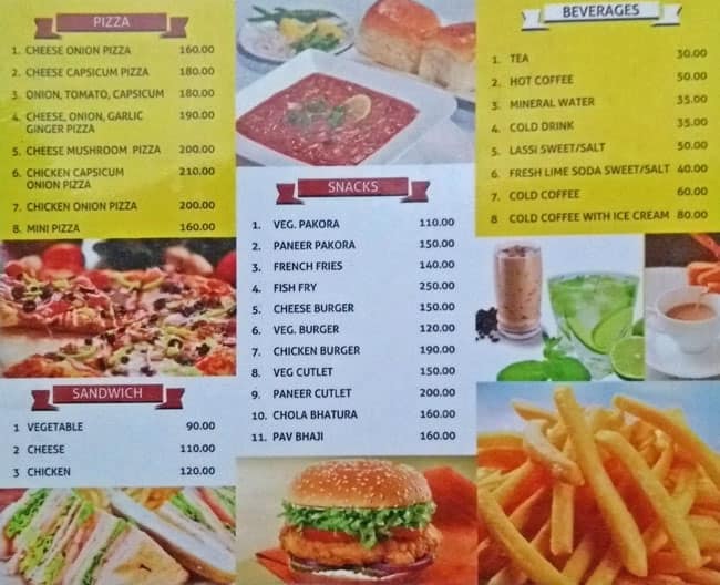 Menu at The Golden Treat, Lucknow
