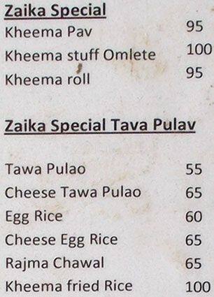 Menu at Zaika Restaurant, Pune, HW77+PHF