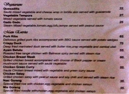 Menu at Awal Resto restaurant, Sayan