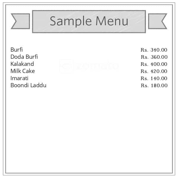 Menu of Aggarwal Sweets & Restaurant, Sector 19, Faridabad