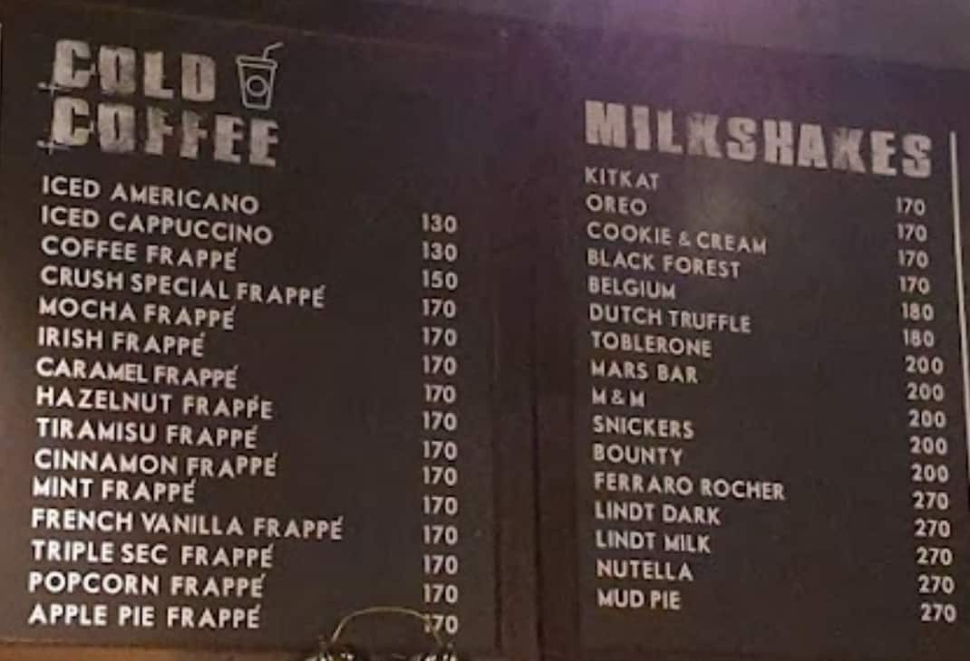 Menu of Bogie Chefs, Thaltej, Ahmedabad