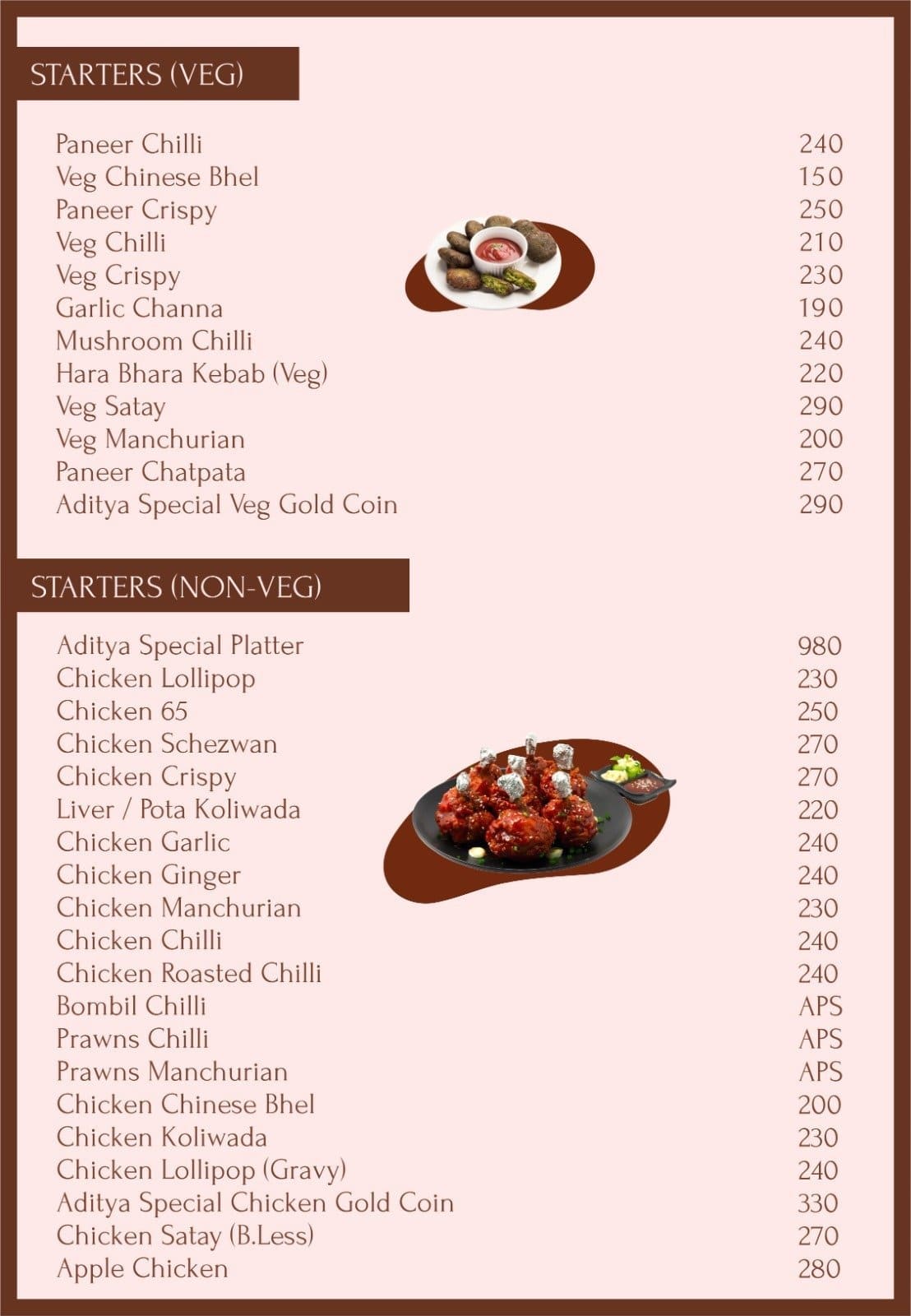 Menu of Aditya Restaurant And Bar, Bhayandar, Mumbai
