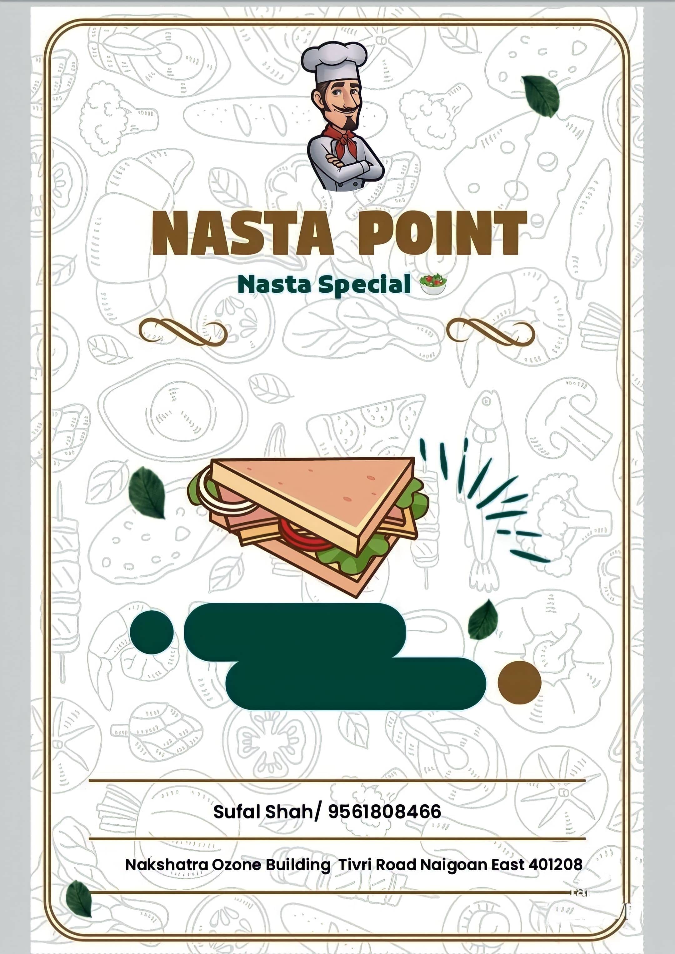 Menu of Nasta Point, Vasai, Mumbai