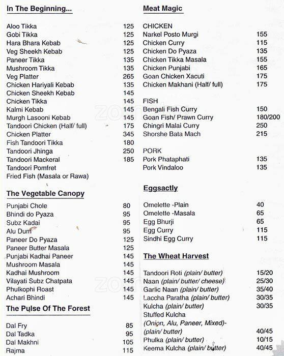 Menu at Simba'z Restaurant, Bengaluru, 42/1