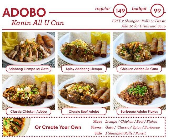 Menu at Adobo Connection restaurant, Pasay, GXQJ+Q9W