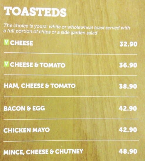Speisekarte von Wimpy restaurant, Lenasia, Signet Terrace Shopping Centre