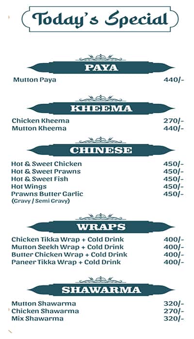 Menu at Blue Nile Restaurant, Pune, 102
