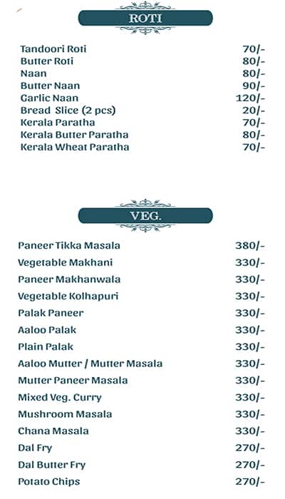 Menu at Blue Nile Restaurant, Pune, 102
