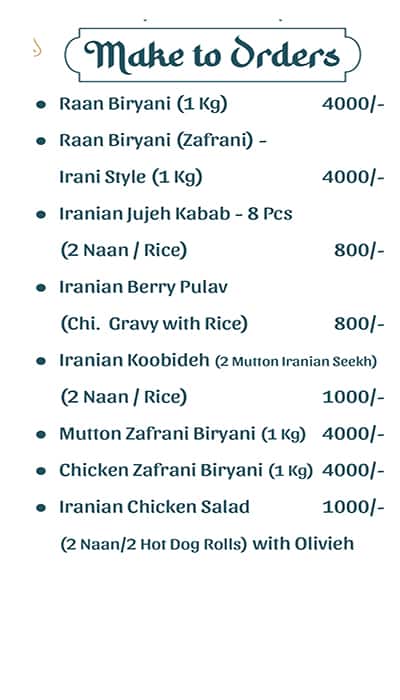 Menu at Blue Nile Restaurant, Pune, 102