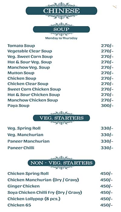 Menu at Blue Nile Restaurant, Pune, 102
