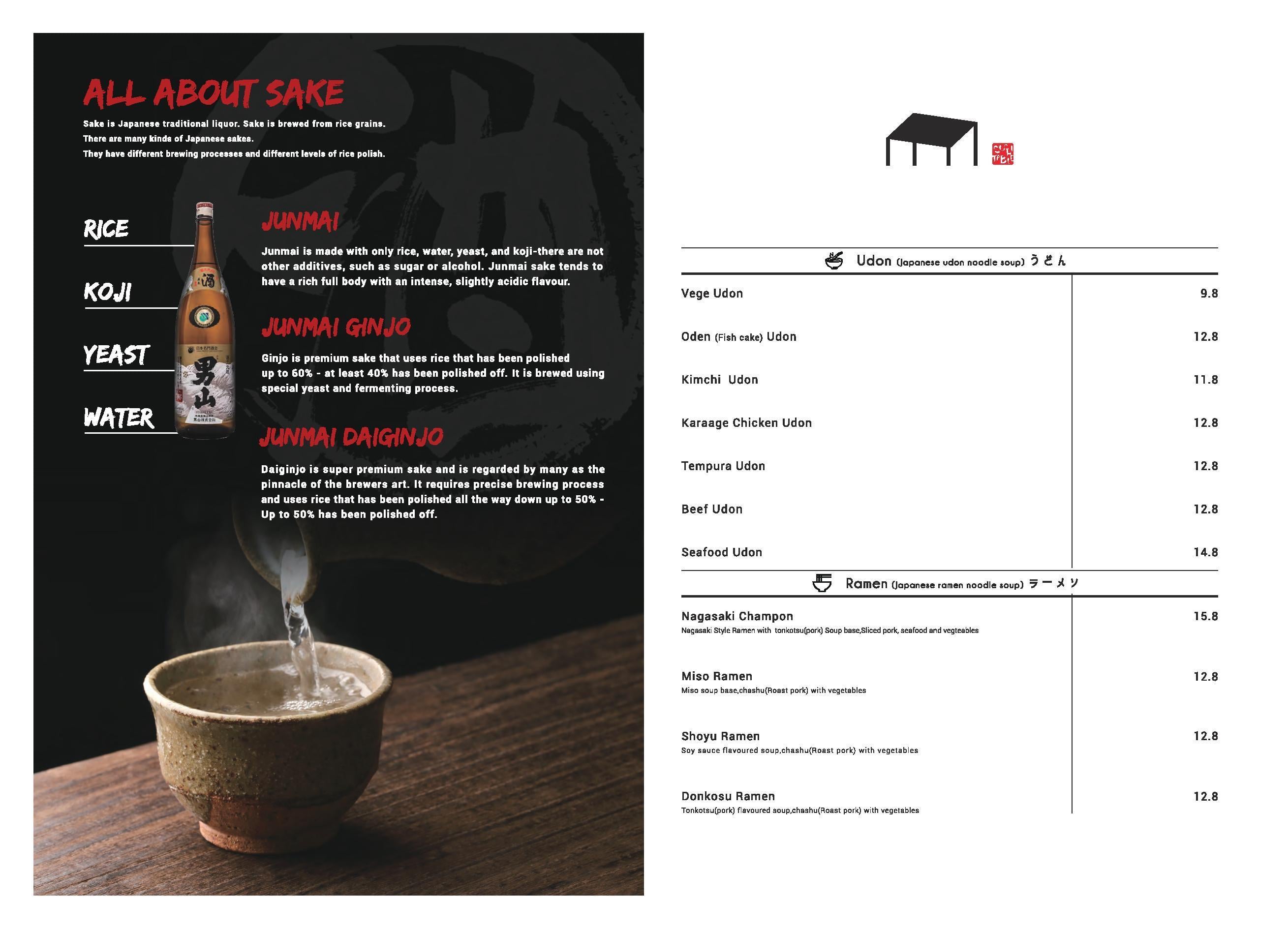 Menu at SUSHI TABLE restaurant, West Ryde