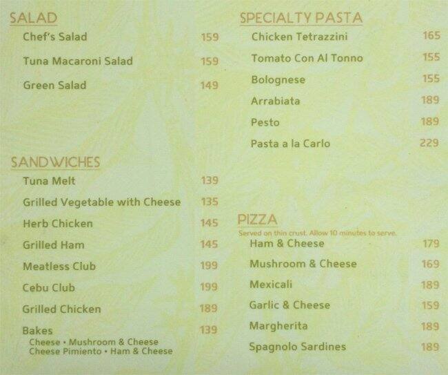 Menu at Figaro Coffee - Ayala Center Cebu cafe, Cebu City, 2nd Level ...