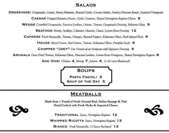 Menu at Fiamma Italian Grill pub & bar, Bethlehem