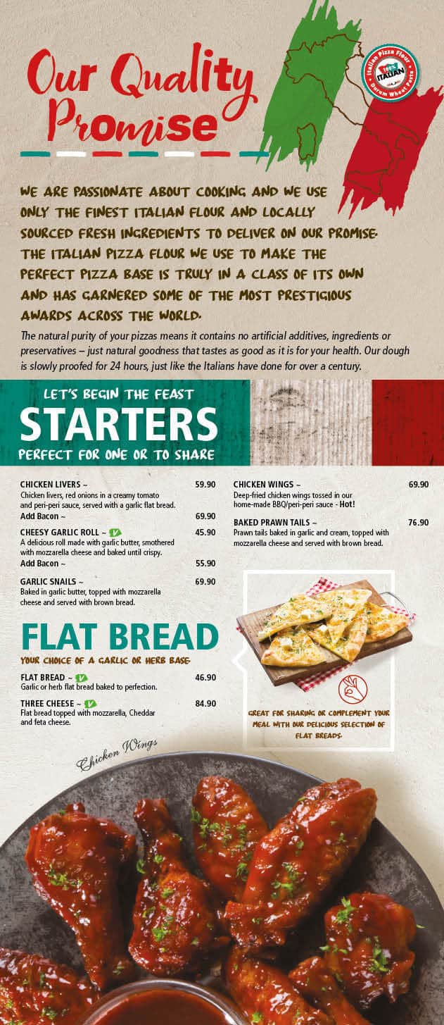 Menu at Panarottis Fourways restaurant, Randburg, Shop L002