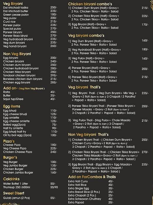 Menu of Puneri Biryani, Hadapsar, Pune
