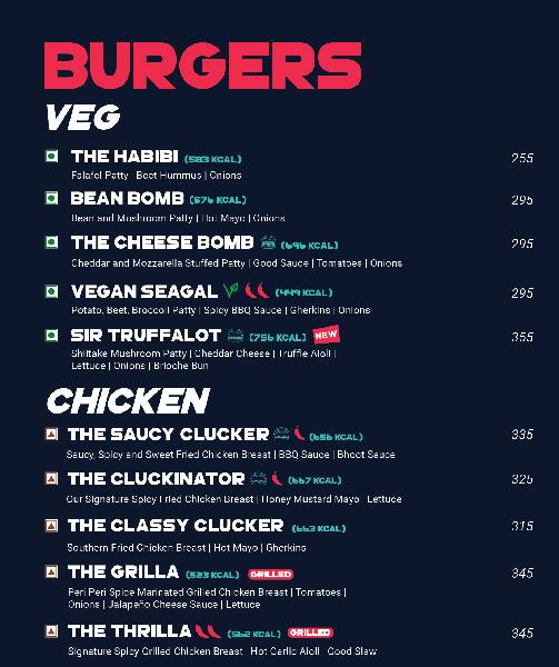 Menu of Good Flippin' Burgers, Malad West, Mumbai