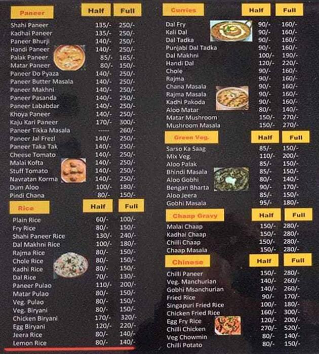Menu of Friend's Dhaba, Sector 15, Noida