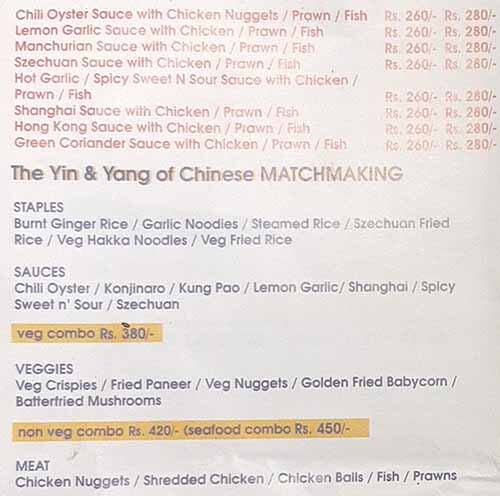 Menu at Sun Moon & Potatoes, Mumbai, 11 & 12