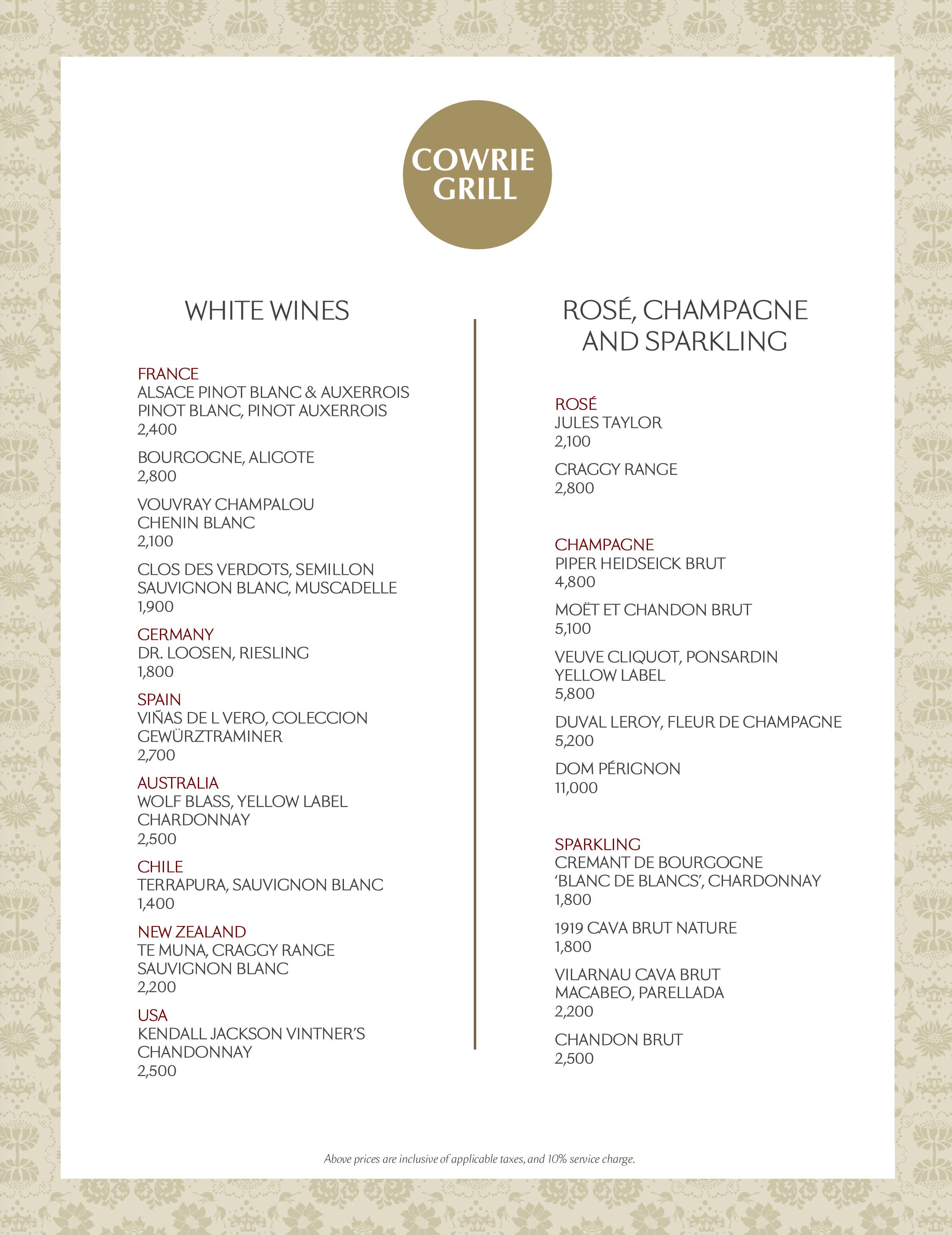 Menu at Cowrie Grill - Greenhills Shopping Center steakhouse, San Juan ...