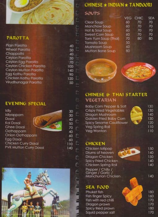 Menu at Velu Military Hotel, Chennai, 26JC+V53